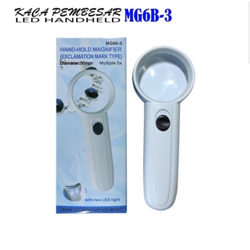 Jual KACA PEMBESAR LED HANDHELD MG6B-3 MAGNIFIER | Shopee Indonesia