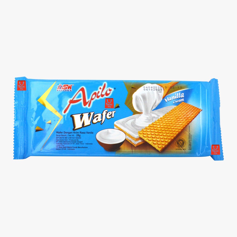 Jual Apilo Wafer Vanilla Cream Biskuit Wafer dengan Isi Krim Vanilla ...