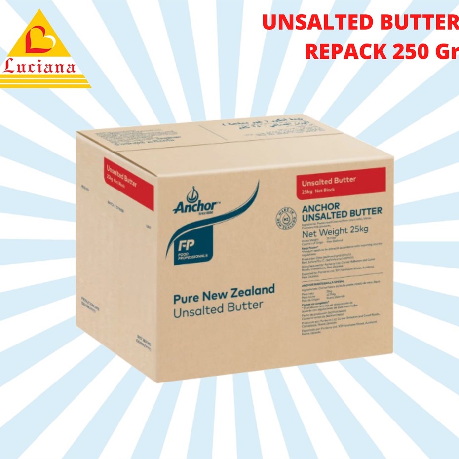 Jual ANCHOR UNSALTED BUTTER KEMASAN 250GR - MENTEGA TAWAR - PURE NEW ...
