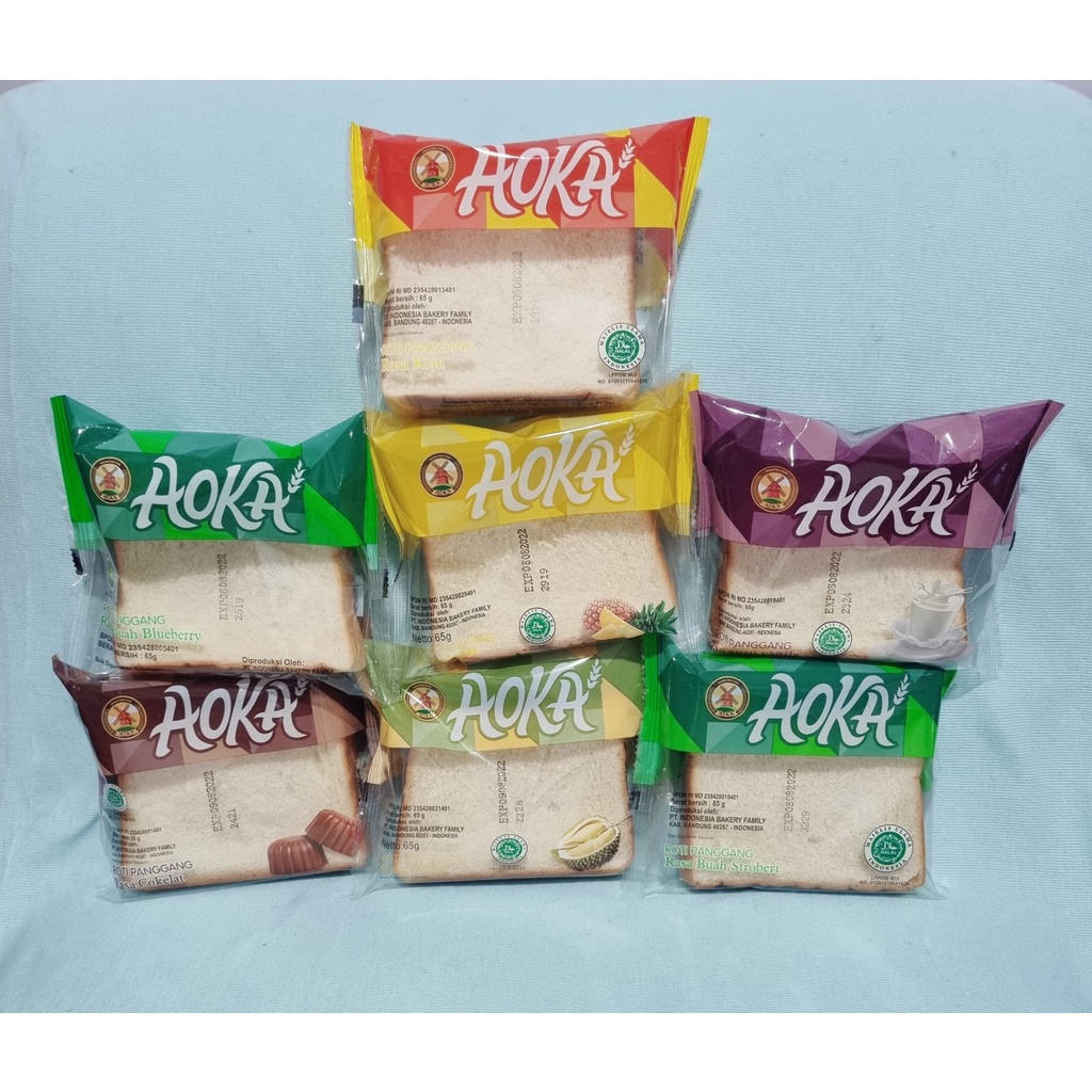Jual Aoka Roti Panggang Coklat Keju Stroberi Durian Blueberry