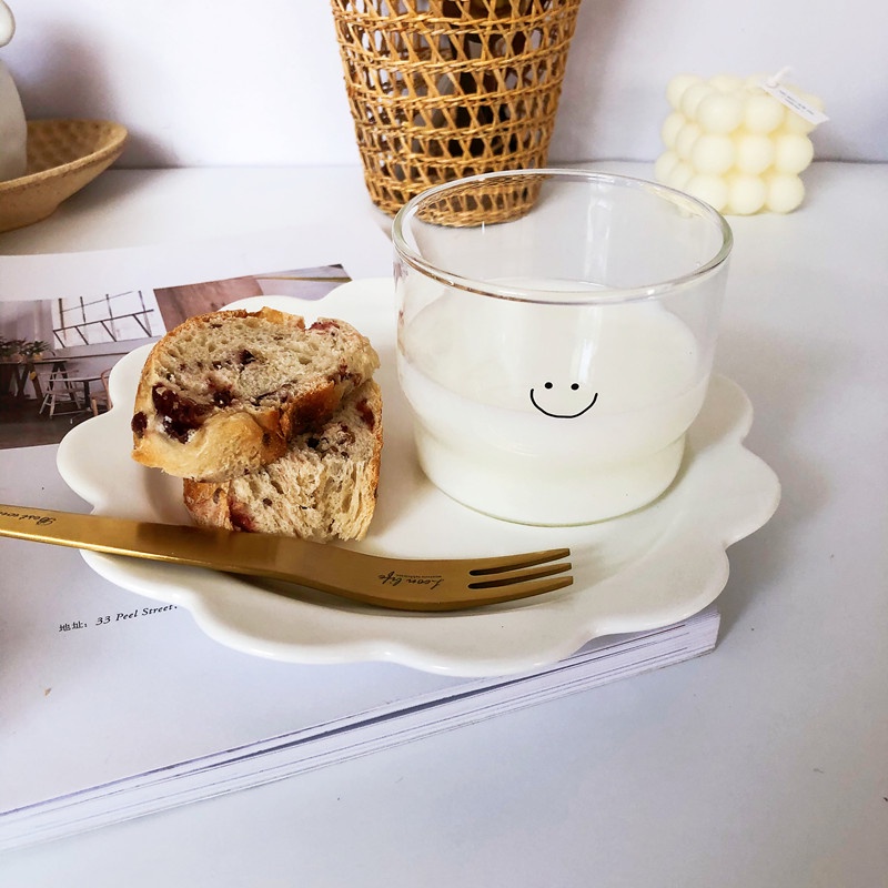 Jual Gelas Unik Kopi Teh Smiley Face Glass Tahan Panas Korean Style ...