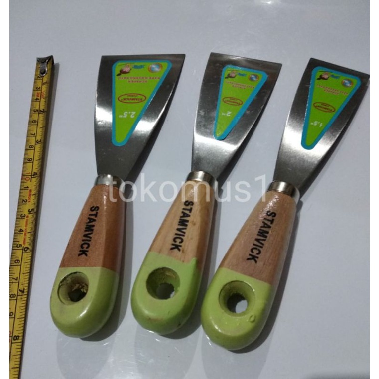 Jual Kape Stainless Gagang Kayu / Scraper / Skrap /Scrap / Kape Plat ...