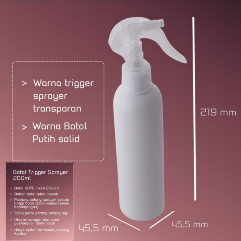 Jual Botol Trigger Spray 200 ml Botol Putih Trigger Spray Transparan | Shopee Indonesia