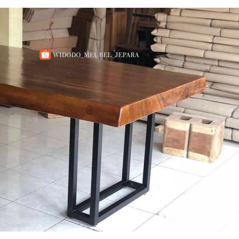 Jual Meja trembesi industrial wood meja makan | Shopee Indonesia