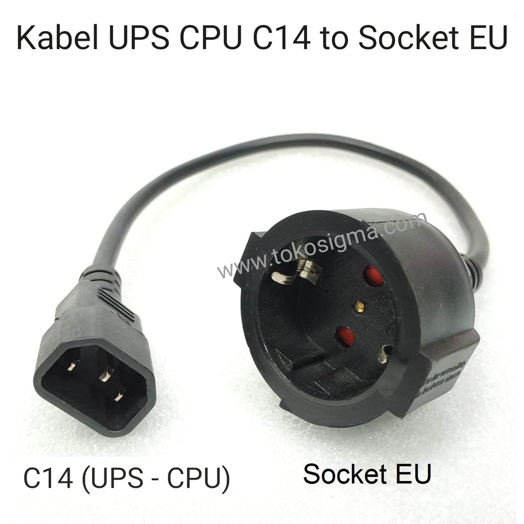 Jual Kabel UPS CPU C-14 C14 to Socket EU 2 pin Lubang Steker Colokan ...