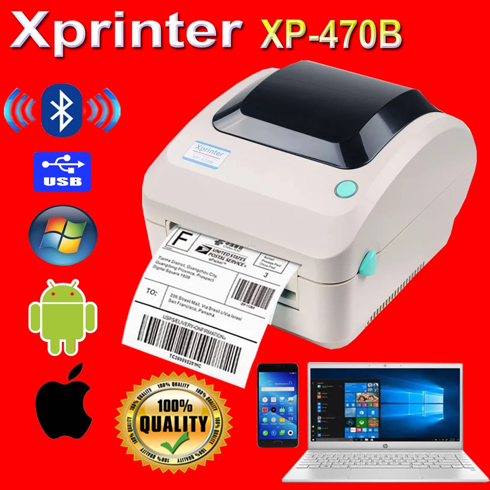 Jual XPRINTER PRINTER THERMAL XP-470B BLUETOOTH TERMAL XP-470B LABEL BARCODE BARKODE RESI CETAK ...