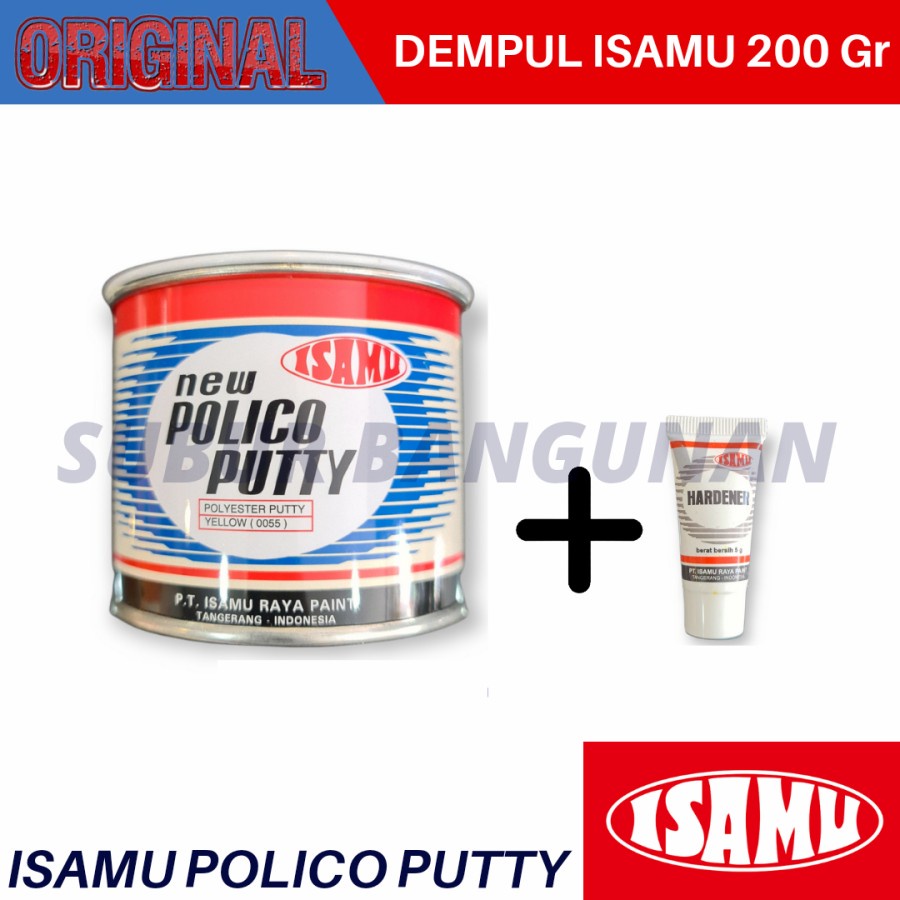 Jual Dempul Isamu Polico Putty 250 Gram / Dempul Plastik Kayu Besi 1/4 ...