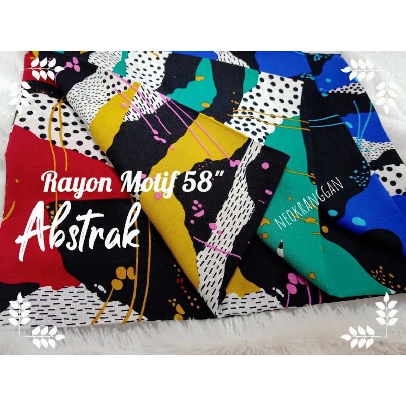 Jual Kain Rayon Motif Abstrak 58" (150cm) Harga per 0,5 meter ...