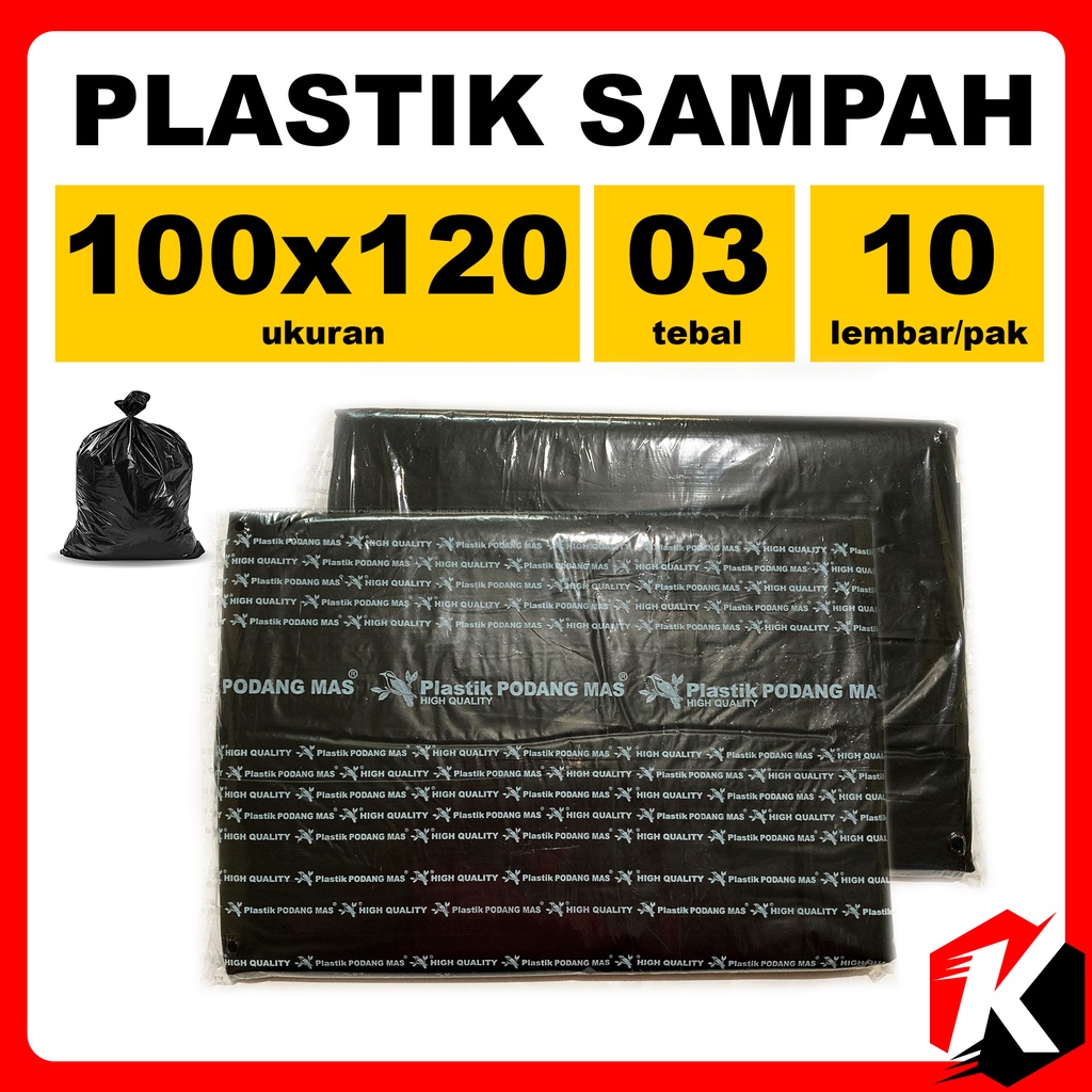 Jual Plastik sampah hitam trash bag HD 100 x 120 isi 10 lembar | Shopee ...