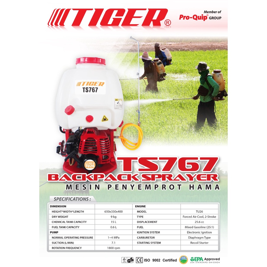 Jual Sprayer Penyemprot Hama Tiger TST767 Proquip 2 Tak 15L / COD ...