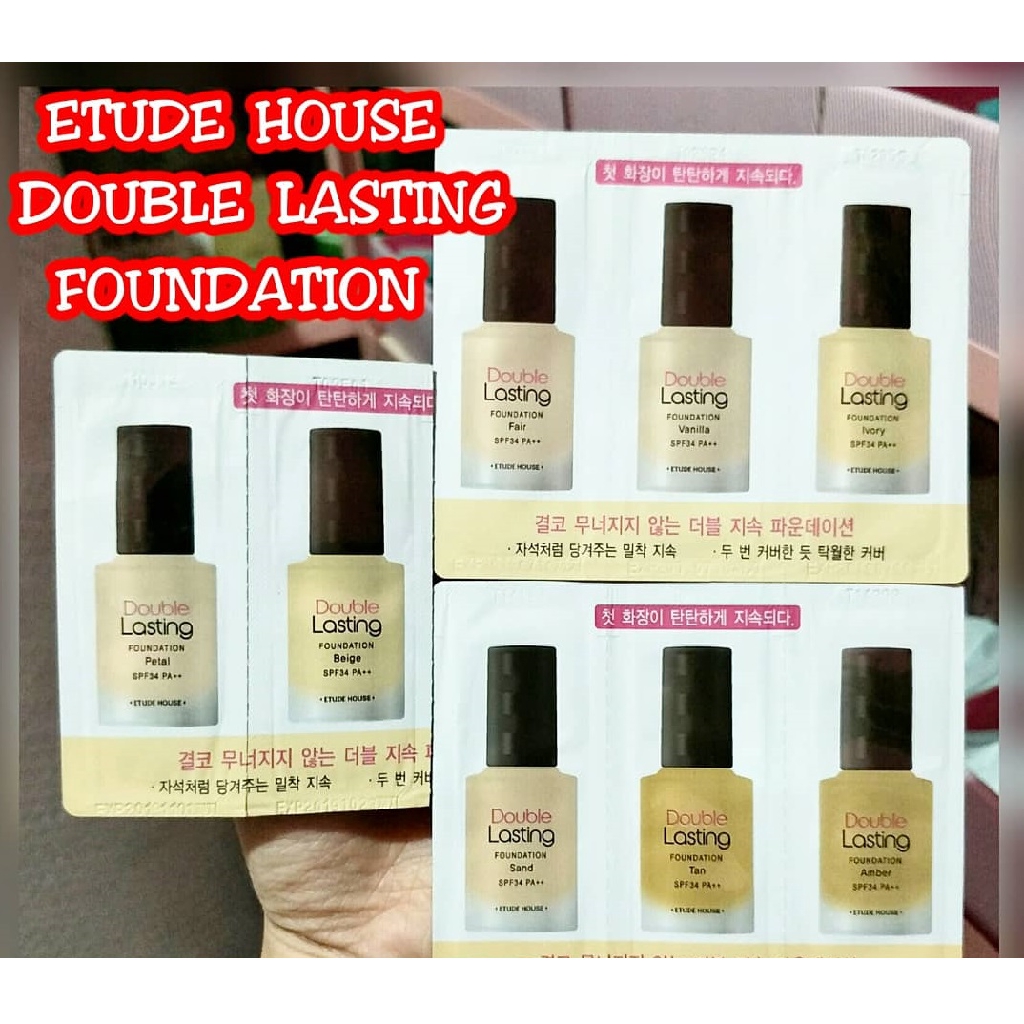 Jual ETUDE HOUSE DOUBLE LASTING FOUNDATION SAMPLE SACHET SATUAN ...