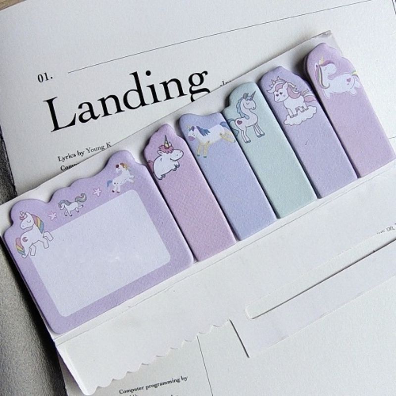 Jual memo stick sticky notes marker post it karakter stick pembatas ...