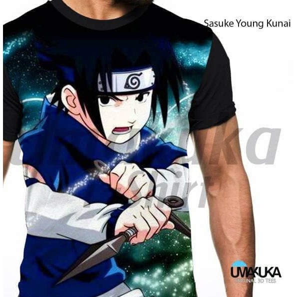 Jual T-Shirt Anime Sasuke Young Kunai Full Print Baju Kaos 3D Umakuka ...