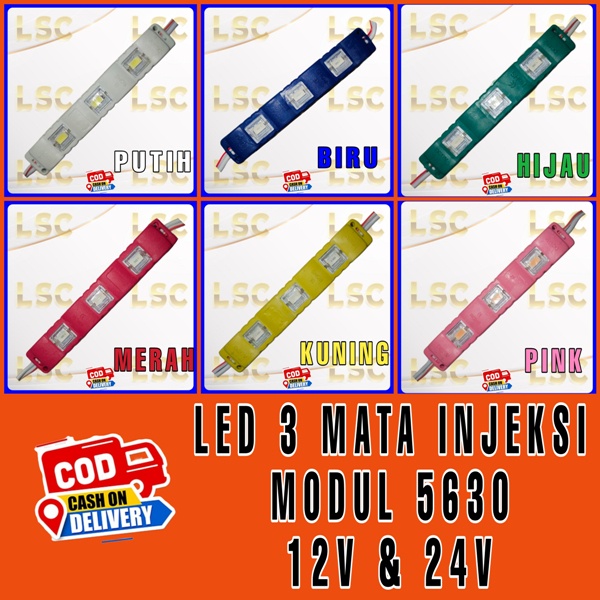 Jual Lampu Led 3 mata injeksi modul 5630 daya 12volt variasi lampu ...
