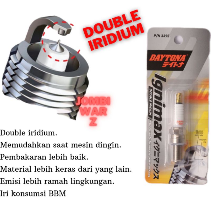 Jual BUSI DAYTONA DOUBLE IRIDIUM VIXION SATRIA FU JUPITER MX R15 BYSON MX KING R25 NINJA 250 ...