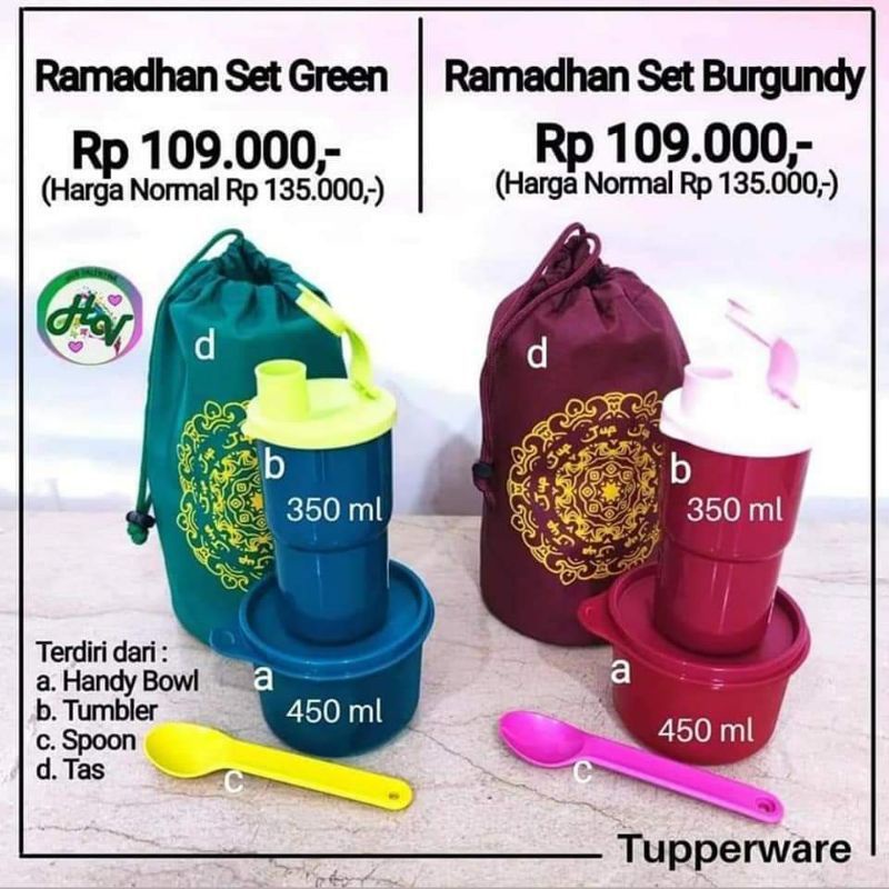 Jual Wadah Bekal Simpel Ramadhan Set Tupperware (1 set*) | Shopee Indonesia