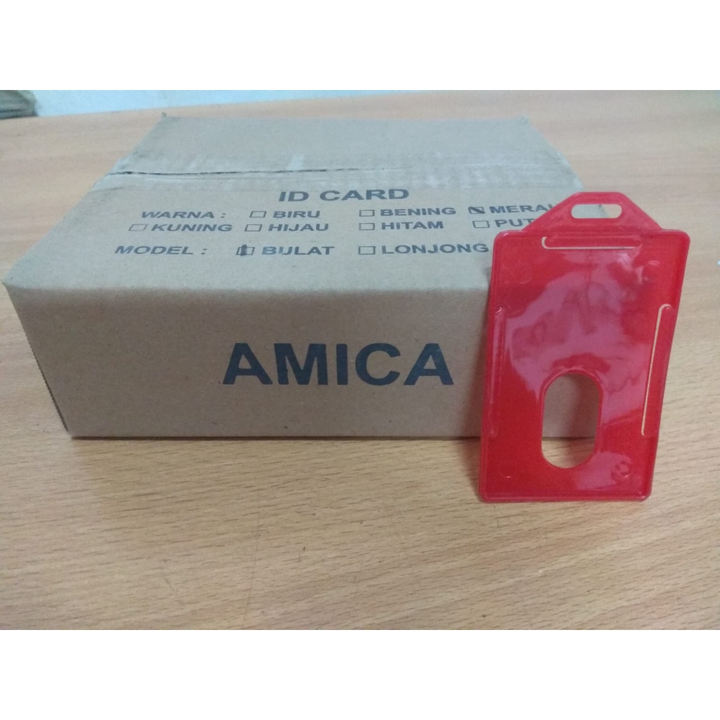 Jual ID Card Plastik / Casing ID Card Holder Amica Plastik Merah ...