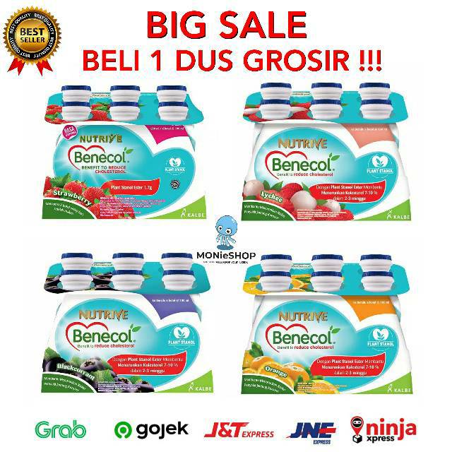 Jual MONIESHOP - Nutrive Benecol 6x100ml Blackcurrant Lecy Strawberry ...