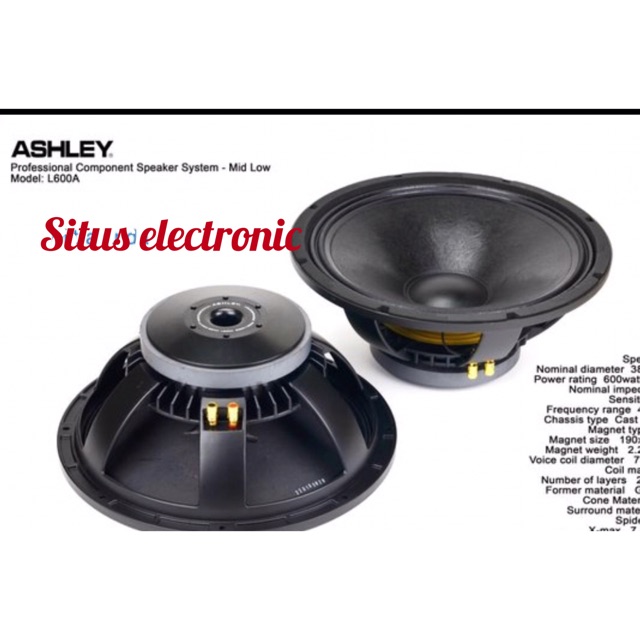 Jual Speaker subwoofer ashley 15 inch original ashley l600a component ...