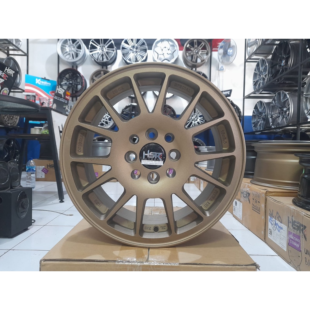Jual velg racing rally look ring 15 hsr fe02 original pcd 4x100 4x114,3 velg brio agya livina ...