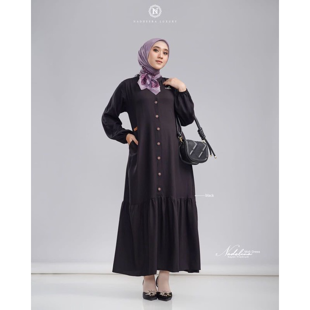 Jual ||Terbaru COD Terlaris NADELINA MIDI DRESS / BY NADHEERA LUXURY | Shopee Indonesia