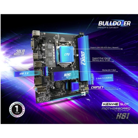 Jual MOTHERBOARD BULLDOZER H81 / MAINBOARD BULLDOZER H81 SUPPORT M2 ...