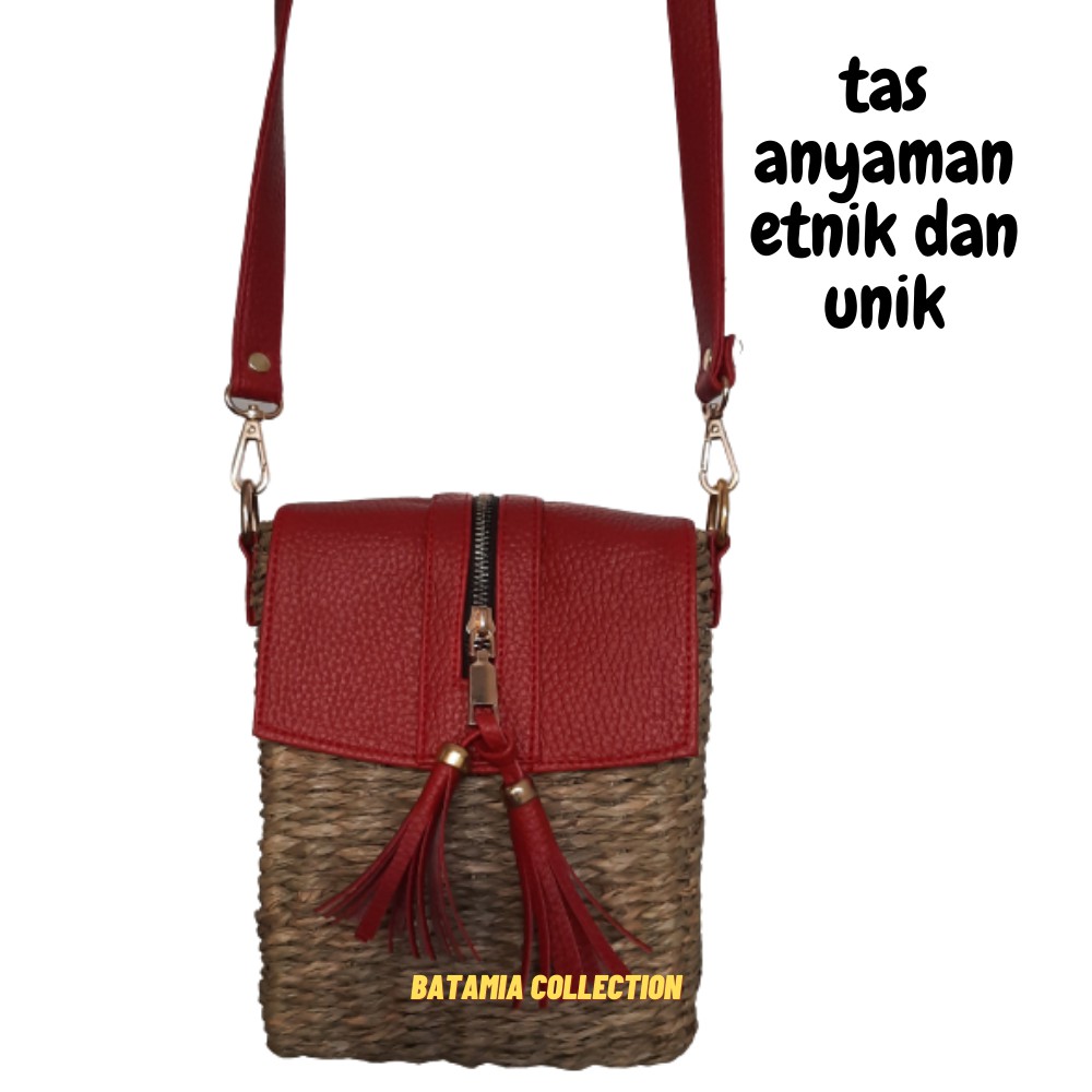 Jual Tas Anyaman Mendong Wanita Tas Anyam Model Kotak Murah Unik Etnik ...