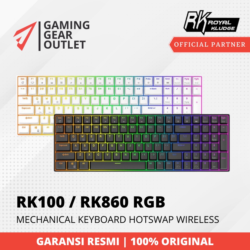 Jual ROYAL KLUDGE RK100 / RK860 RGB MECHANICAL KEYBOARD HOTSWAP | 3 ...