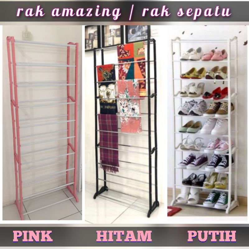 Jual AA - RAK JILBAB /RAK JUALAN/RAK kertas kado /RAK sepatu 10 tingkat ...
