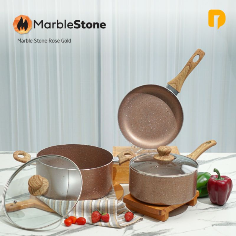 Jual Set Masak Lengkap Marble Stone Panci Frypan Saucepan | Shopee ...