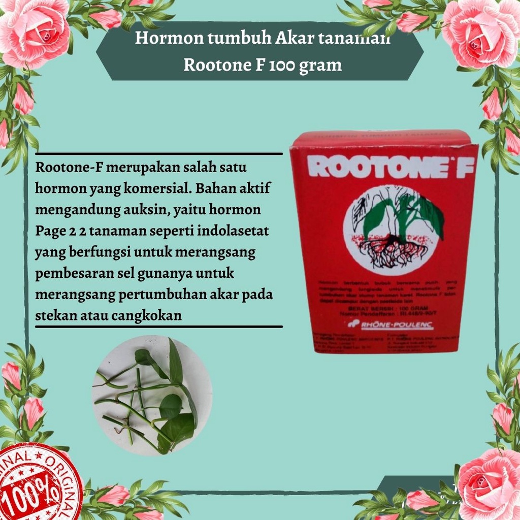 Jual Rootone F 100 gram Hormon Tumbuh Akar Tanaman Root Up | Shopee ...