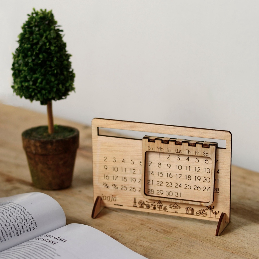 Jual ERGOO Kalender Kayu Sepanjang Masa - Free Spidol | Shopee Indonesia