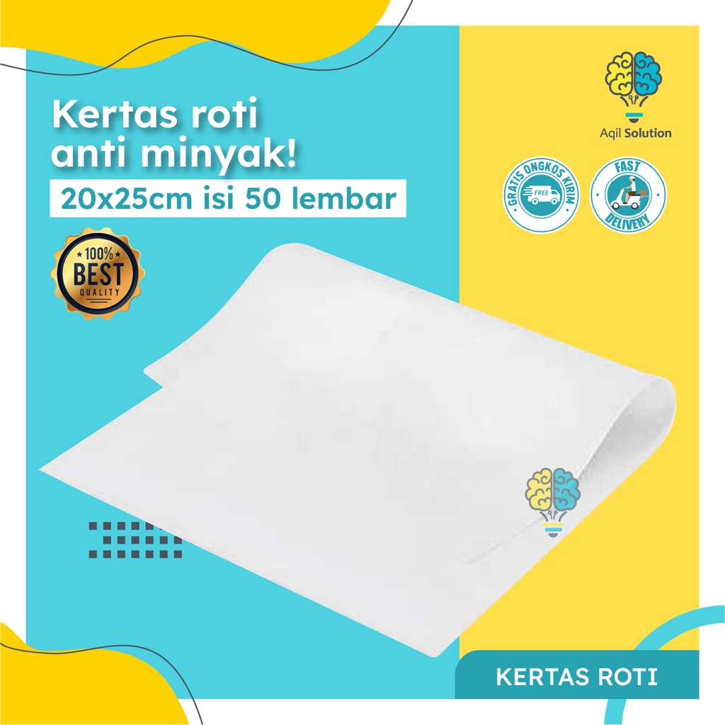 Jual (20x25cm isi 50lbr) Kertas Roti/ Baking paper/ Wrapping paper ...