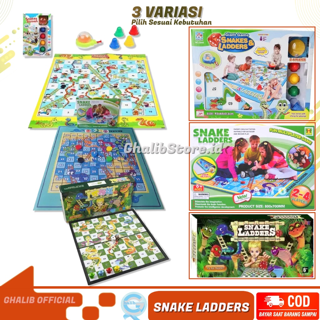 Jual Mainan Uar Tangga Karpet Snake and Ladders Giant Game Ular Tangga ...