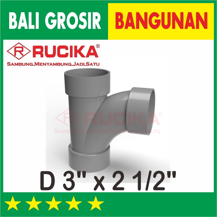 Jual 3" X 2 1/2" TY TEE Y 90 D LARGE RADIUS TEE FITTING PIPA PVC RUCIKA | Shopee Indonesia