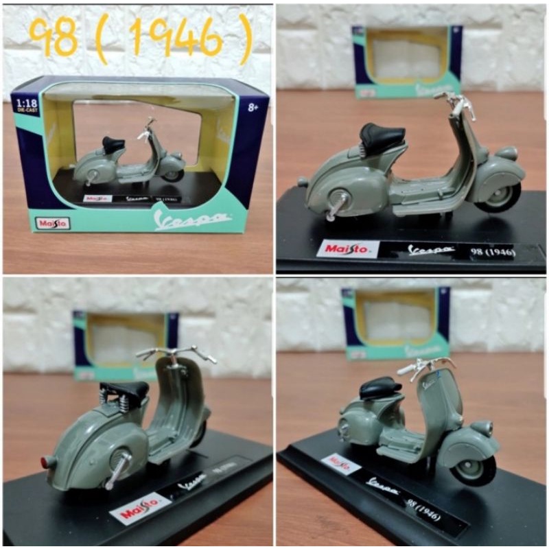 Jual Diecast Motor Vespa Classic- Miniatur Sepeda Motor Vespa 98 (1946 ...