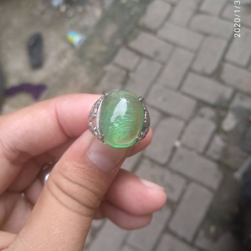 Jual Cincin Batu akik Permata Jambrud Kalimantan Natural (N) | Shopee ...