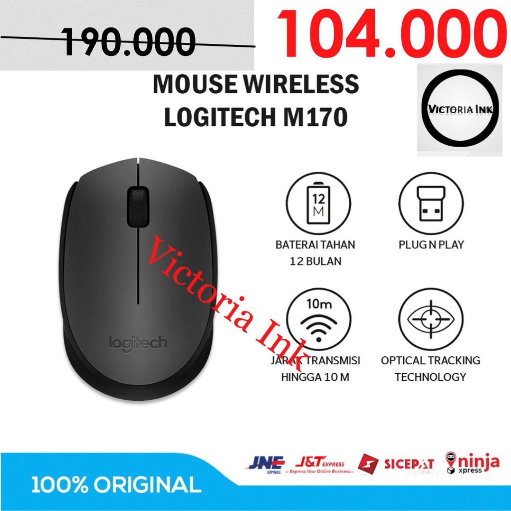 Jual Mouse Wireless Logitech M170 M 170 Logitech Original Harga Grosir ...