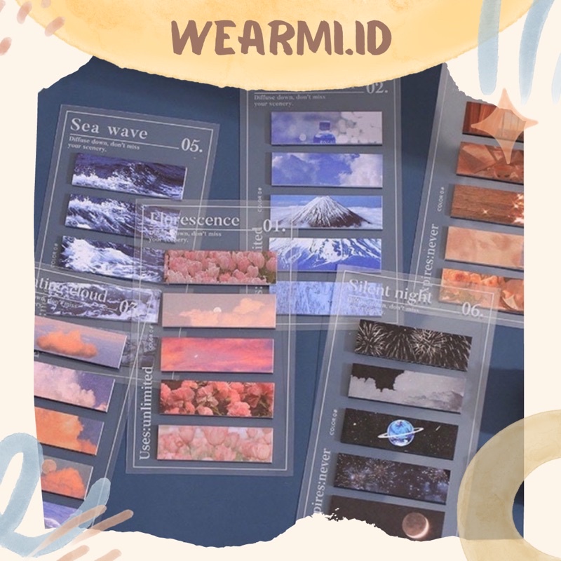 Jual Sticky notes 100pcs pack Kertas Memo Pad Planet Motif Bunga/Gunung ...