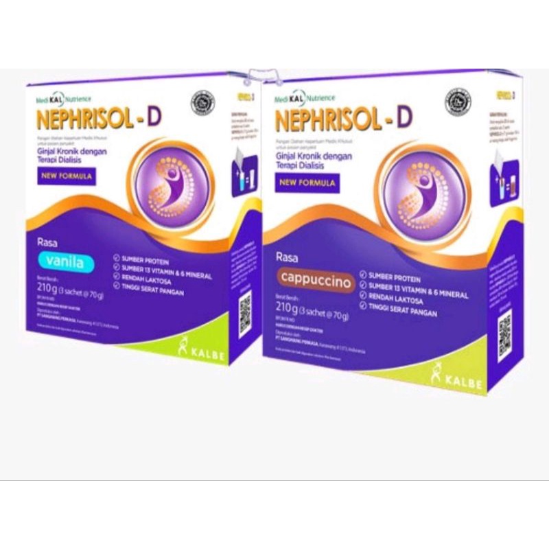 Jual Nephrisol D Vanila/Capucino 210 gr isi 3 sachet | Shopee Indonesia
