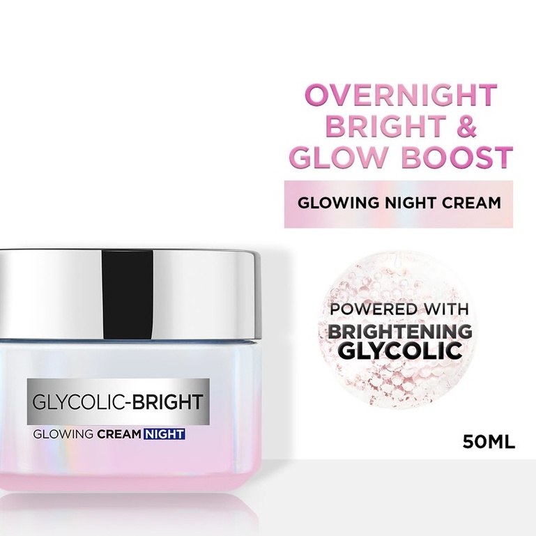 Jual LOREAL Glycolic Bright Glowing Night Cream 50ml | Shopee Indonesia