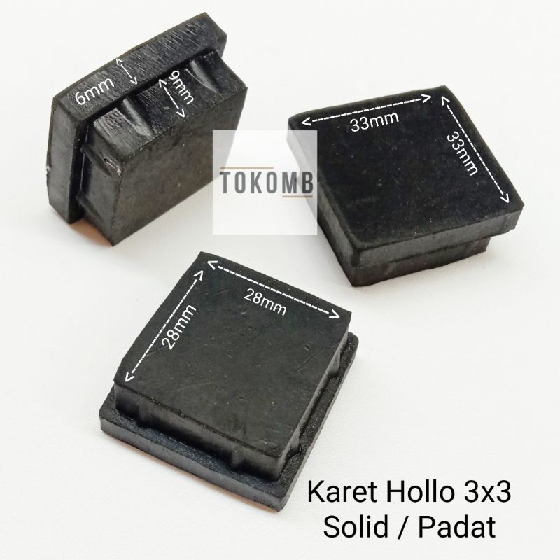 Jual Karet Holo Solid 3x3 Tutup Besi Holow Hollow | Shopee Indonesia