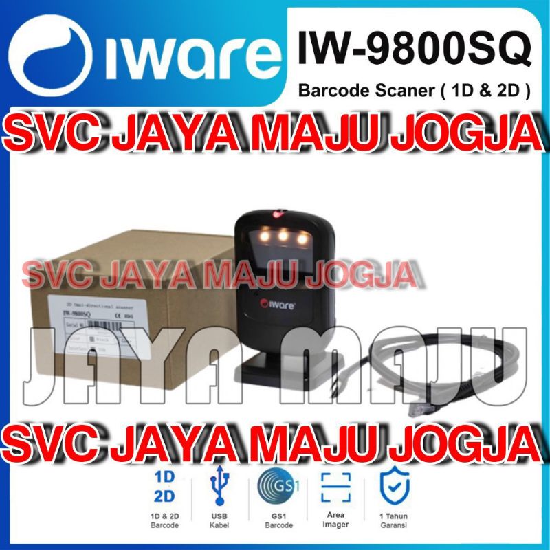 Jual IWARE IW 9800 SQ - USB - 1D 2D || BARCODE SCANNER - AREA IMAGER ...