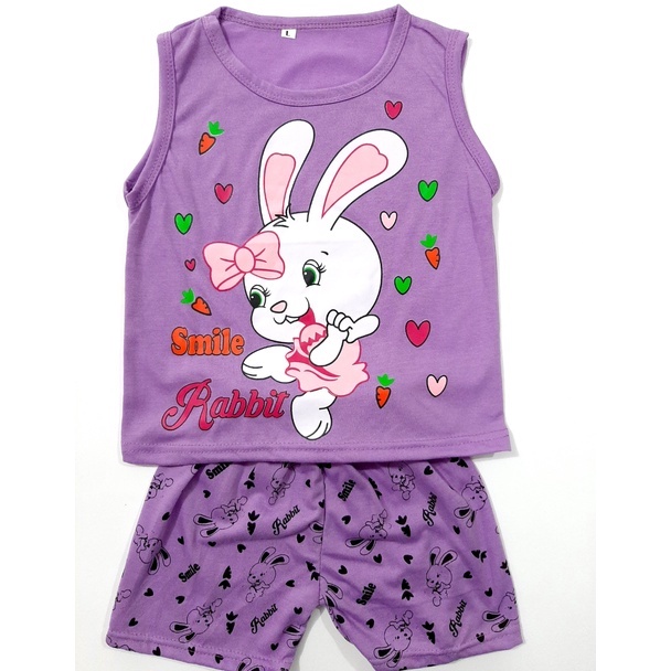 Jual setelan kaos singlet celana pendek 1-10 tahun anak perempuan ...