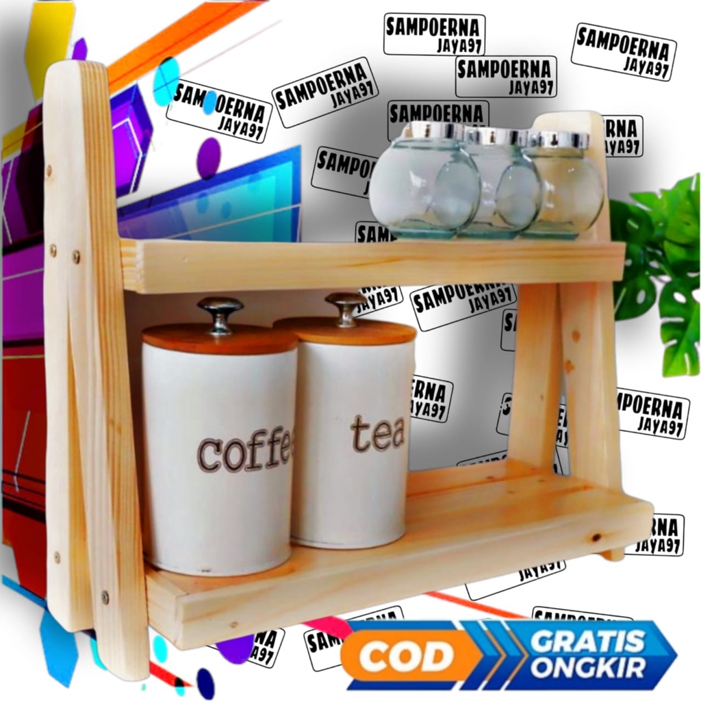 Jual RAK BUNGA KAYU/KOPI/ JANDA MINIMALIS 2 TATAKAN | Shopee Indonesia