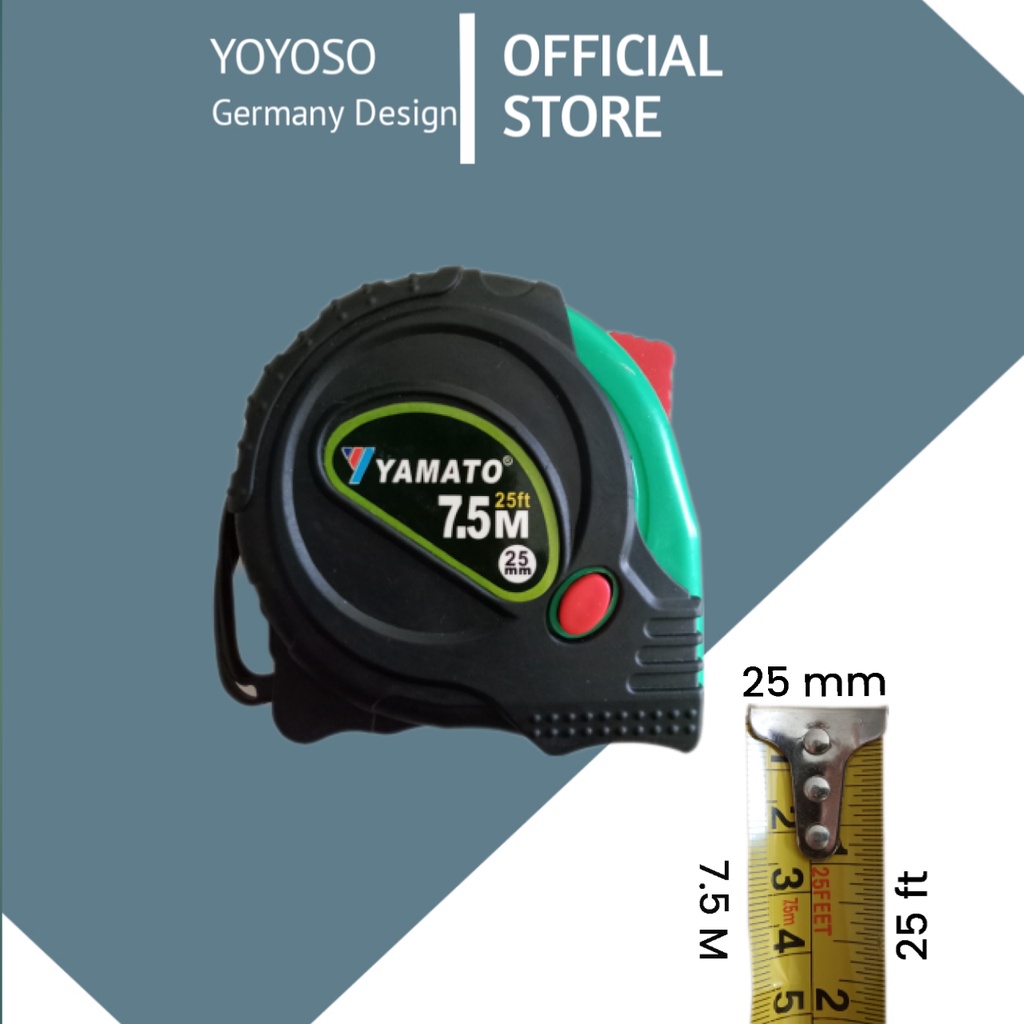 Jual Yamato Meteran 7.5 Meter Measuring Tape | Shopee Indonesia