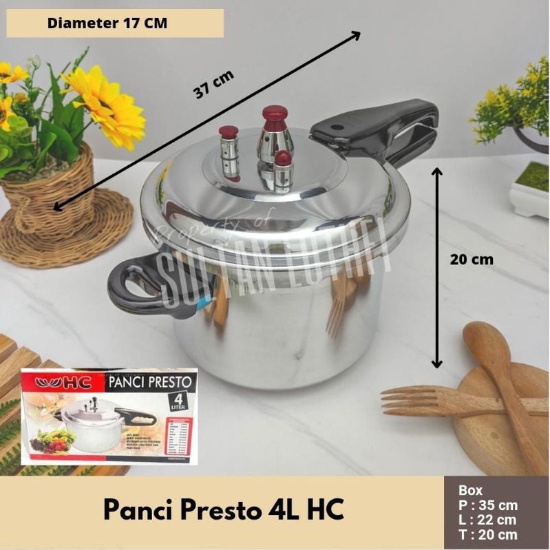 Jual Panci Presto Pelunak Tulang Daging Stainless Steel Serbaguna Kapisitas 4 Liter | Shopee ...