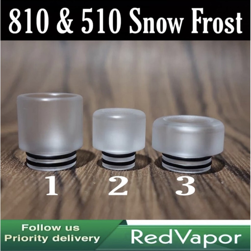 Jual Driptip 810 dan 510 Snow Frost Drip Tip Putih Bening | D8012 ...