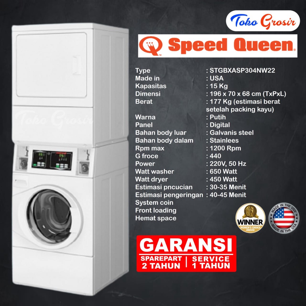 Jual STACKED KOIN WASHER / MESIN CUCI DRYER / MESIN PENGERING ...