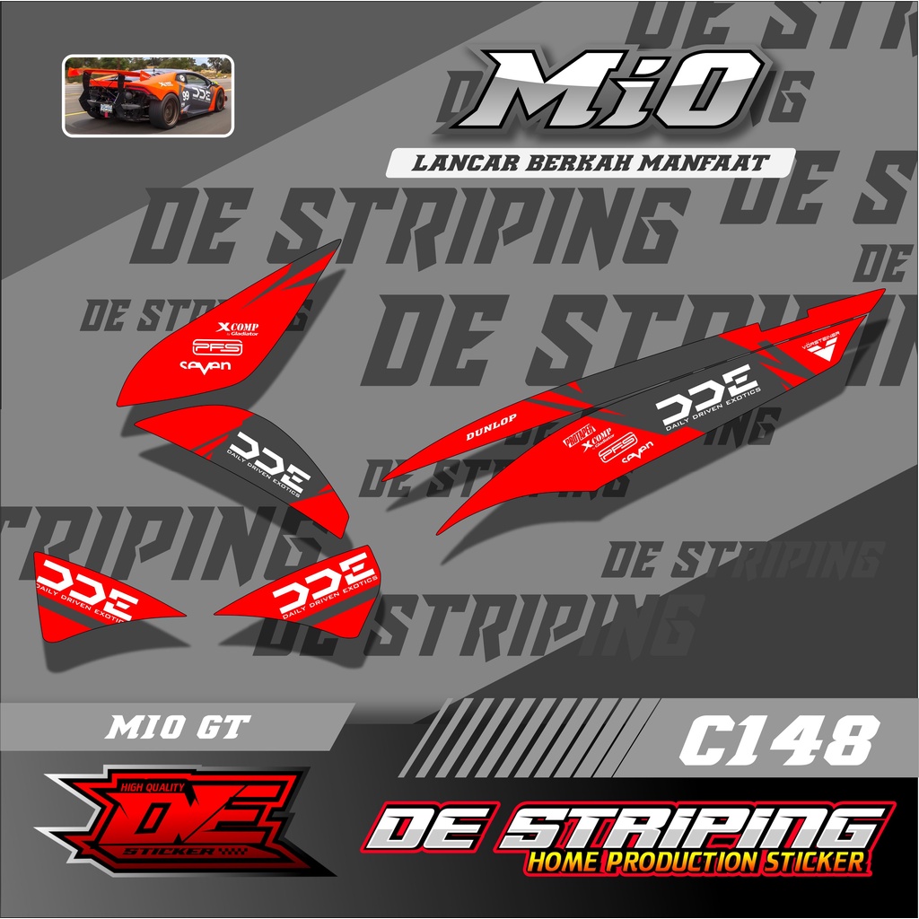 Jual DDE! Striping stiker Motor MIO GT (C148) stiker Motor sticker Variasi Racing Semi Full ...